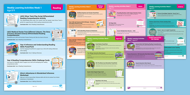 Weekly Learning Activities Pack Week 1 Age 8-9