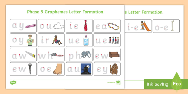 Phase 5 Graphemes Letter Formation Mat - Phase 4 Blends and Clusters Letter