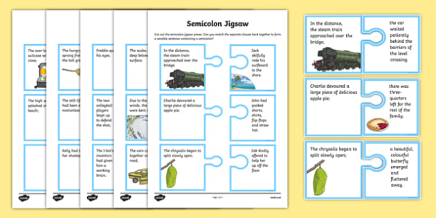 Semicolon Jigsaw Game - How to Teach in a Fun Way - Twinkl