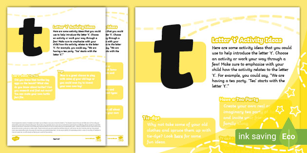 Letter 't' Activity Ideas (Teacher-Made)