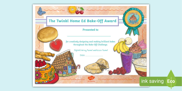Apple Bake Off Certificate