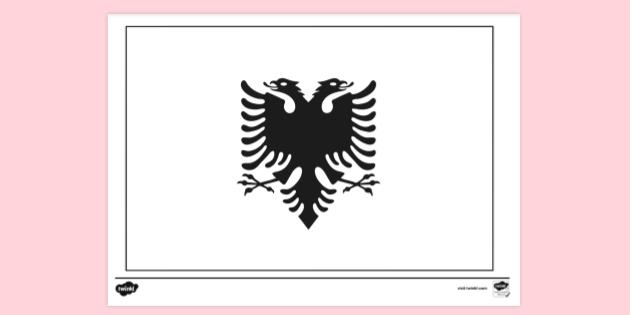 Colouring Sheet Albanian flag | Colouring Sheets