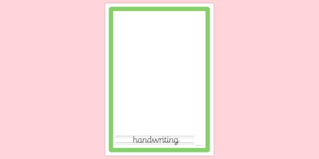 FREE! - Handwriting Page Border | Page Borders | Twinkl Resources