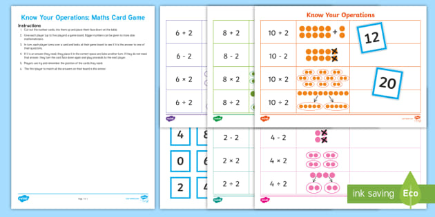 Know Your Operations Maths Card Game (creat de profesori)