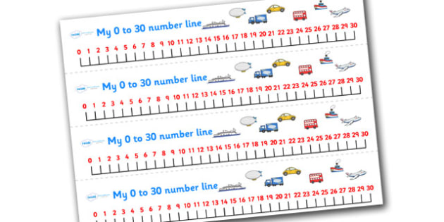 FREE! - Transport Number Line (0-30) (teacher made)