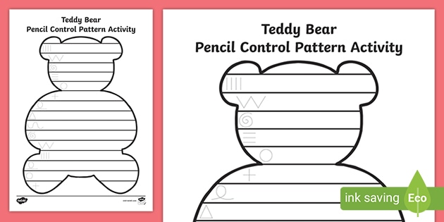 Teddy Bear Pre-Writing Shapes Mark-Making Activity