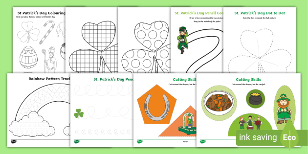 St Patrick's Day Pencil Control Activity Pack (teacher made)