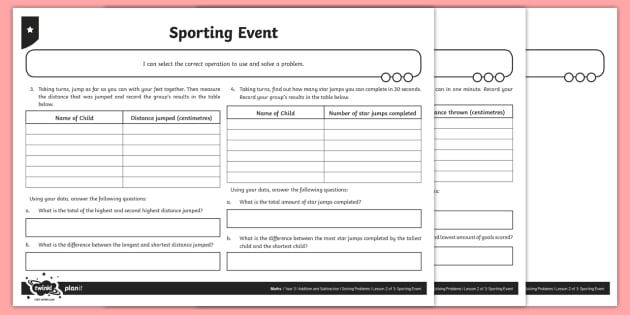 LKS2 Addition and Subtraction Collecting Data Word Problem Solving ...