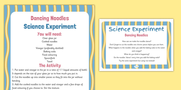 Dancing Noodles Science Experiment