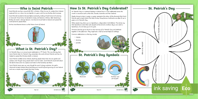 St. Patrick's Day Fact Finding Scavenger Hunt (teacher made)