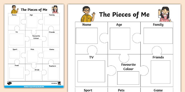 Interactive PDF: The Pieces of Me Worksheet