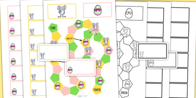 Easter Themed Editable Board Game - easter, board game, spring