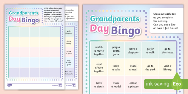 Grandparent's Day Bingo Activity (teacher made)