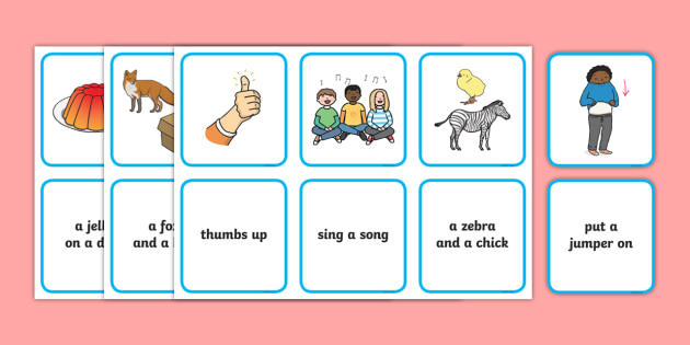 Phase 3 Captions and Pictures Consonant Digraphs Matching Cards