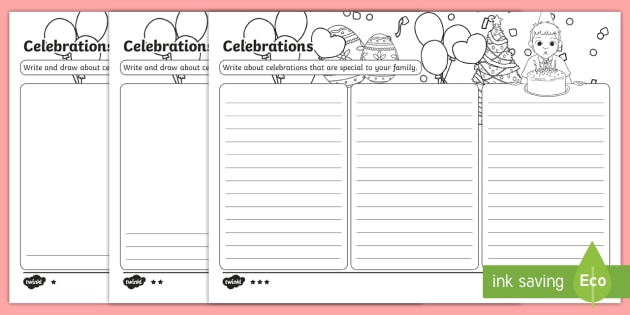Celebrations Description Differentiated Worksheet