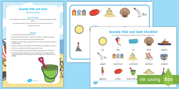 Seaside 'Hide and Seek' Sensory Activity (teacher made)