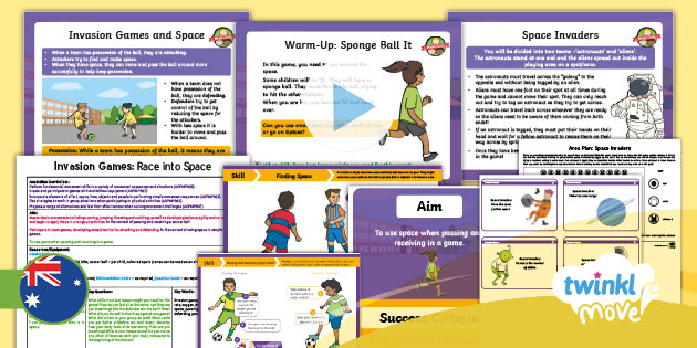 Move PE Year 2 Invasion Games Lesson 2: Race into Space Lesson Pack