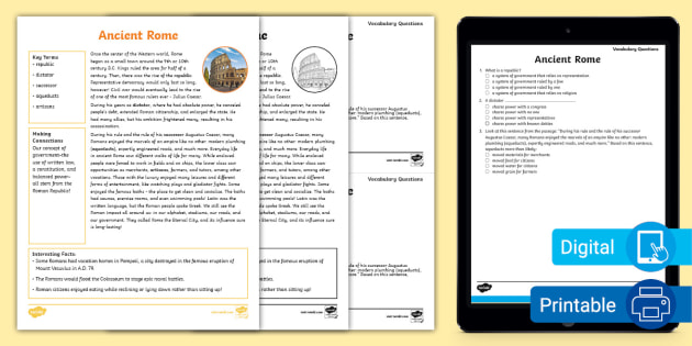 Questions On Ancient Rome