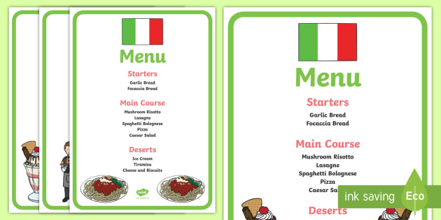 Italian Restaurant Role Play Display Banner - Italian