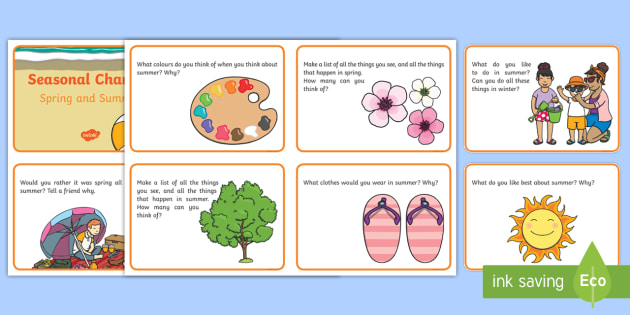 Seasonal Changes Spring and Summer Challenge Cards - Seasonal Changes ...