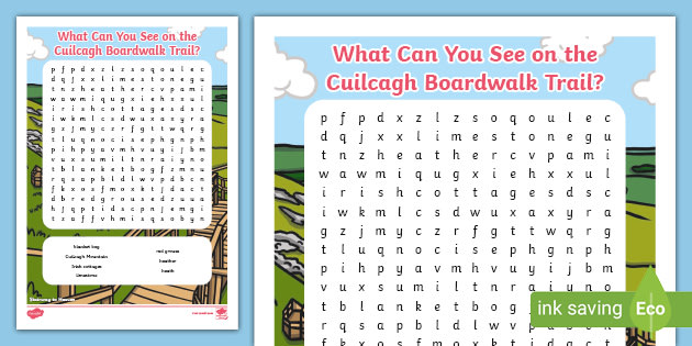 Cuilcagh Boardwalk Trail Word Search (Teacher-Made)