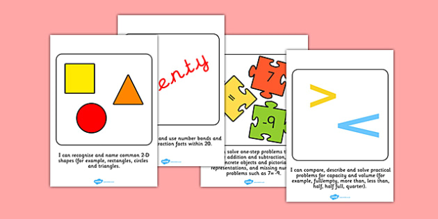 Year 1 Maths Targets Large Cards