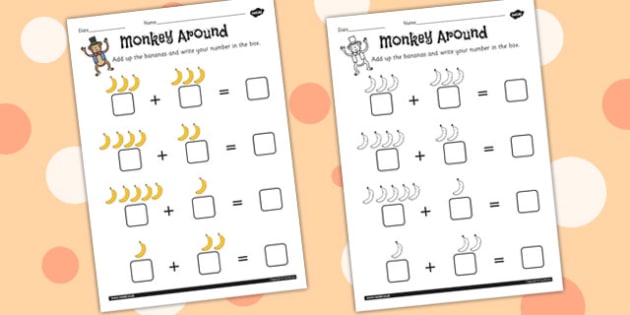 Monkey Bananas Counting Worksheet (teacher made)
