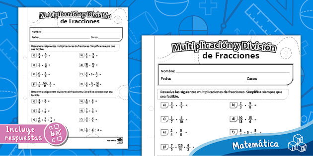Tablas De Multiplicación Y División De Fracciones