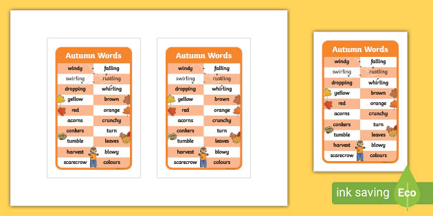 Autumn Words IKEA Tolsby/Fiestad Frame - Autumn Word Mats