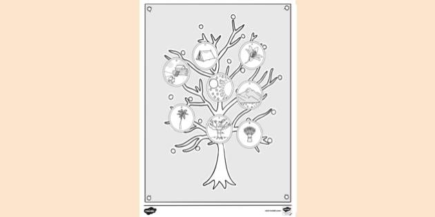 Jesse Tree Poster Colouring Sheet