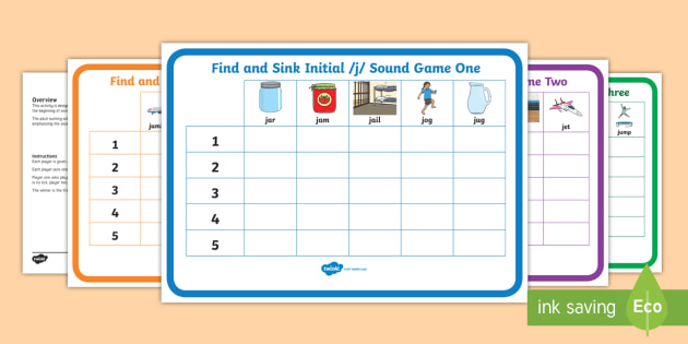 Find and Sink /j/Initial Sound Game