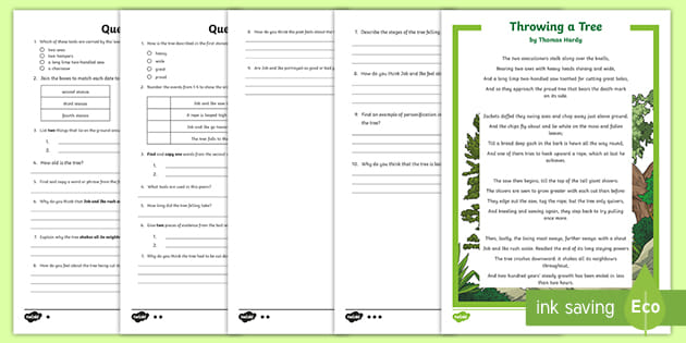 Reading Comprehension KS2 Throwing a Tree | Primary Resource