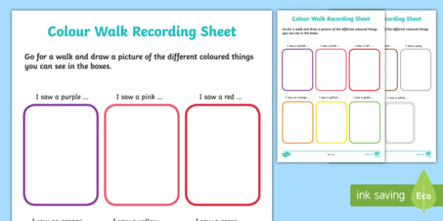 Colour Walk Recording Sheet (teacher made)