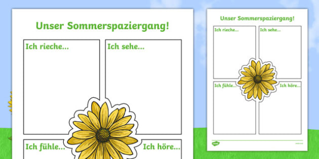 Our Summer Nature Walk Writing Worksheet / Worksheet German , worksheet