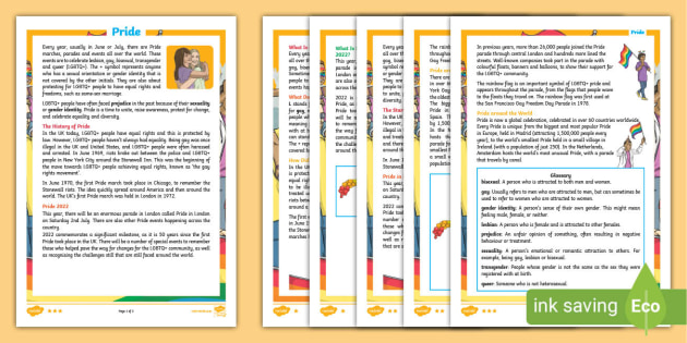 * NEW * LKS2 Pride 2022 Differentiated Reading Comprehension Activity