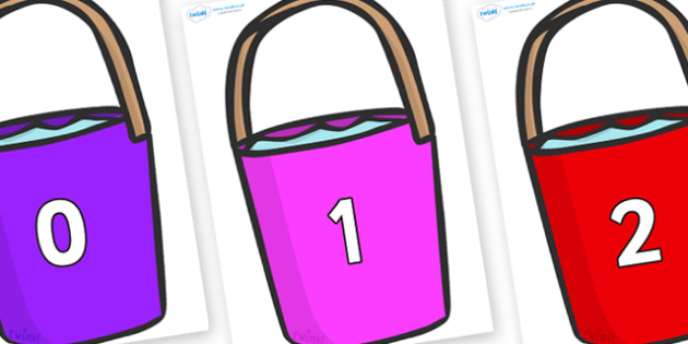 Numbers 0-31 on Buckets - 0-31, foundation stage numeracy, Number