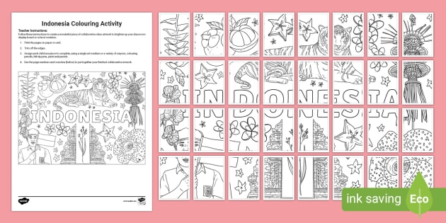Indonesia Themed Collaborative Colouring Activity