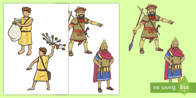 David and Goliath Story Cut Outs