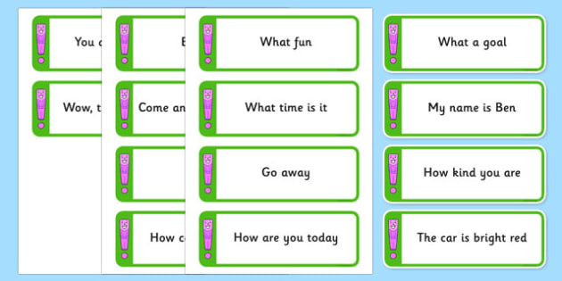 Exclamation Mark Sorting Cards (teacher made)