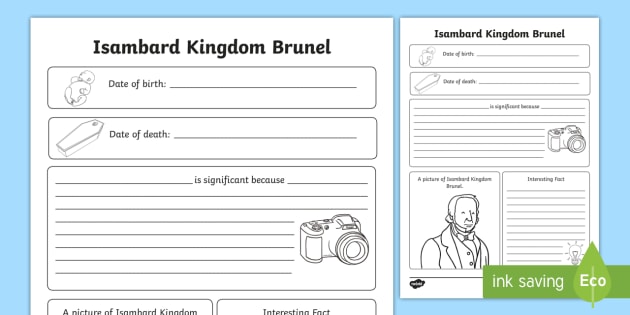 Isambard Kingdom Brunel Significant Individual Writing Frame