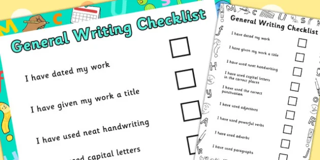 Self-Editing Checklist - English - Australia