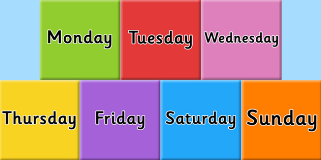 👉 Days of the week on Tiles