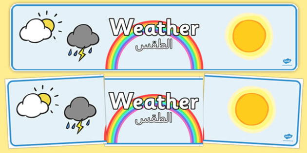 Weather Display Banner Arabic Translation (teacher made)