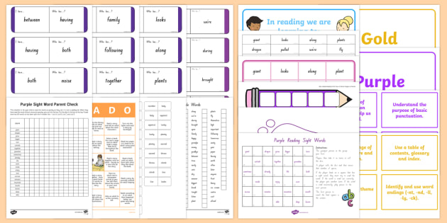 Purple Sight Words Resource Pack (teacher made)