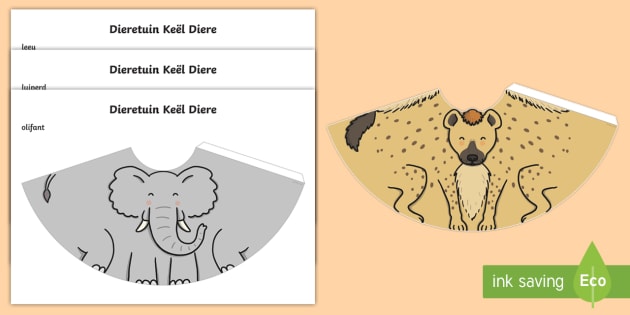 Dieretuin Keel Diere Papier Kuns (teacher made)