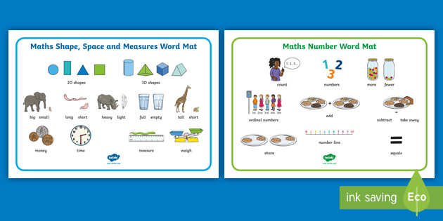 EYFS Maths Word Mats (creat de profesori)