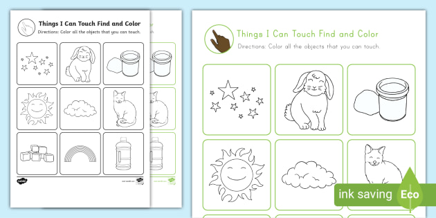 Things I Can Touch: Find and Color Activity