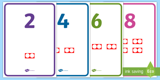 Counting in 2s with Number Shapes Display Posters