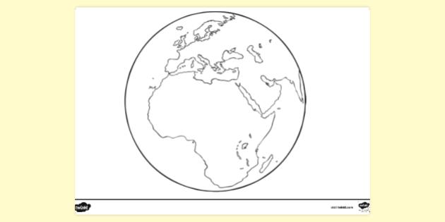 Globe Colouring Sheet - Colouring Pages - Twinkl