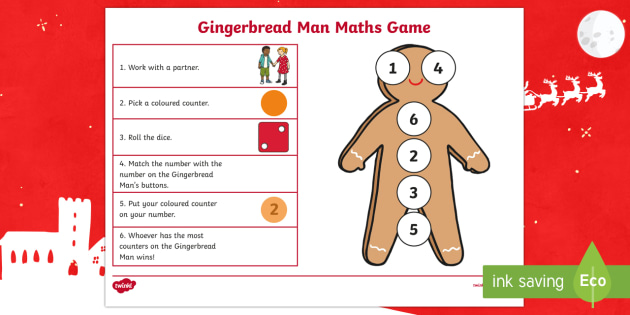 Gingerbread Man Number Game (teacher made)